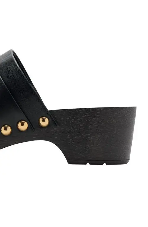Mango Studded Leather Clog