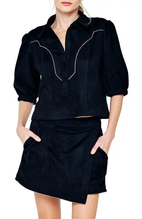 CIEBON Noa Faux Suede Wrap Skort