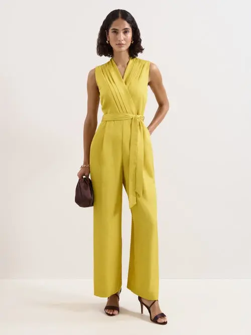 PHASE EIGHT Taylor High-waist Wrap Jumpsuit - Yellow
