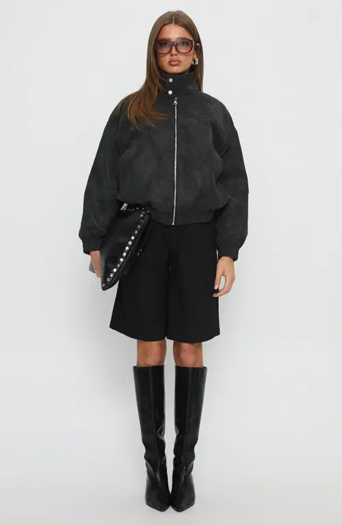 Princess Polly Ellissa Faux Suede Bomber Jacket