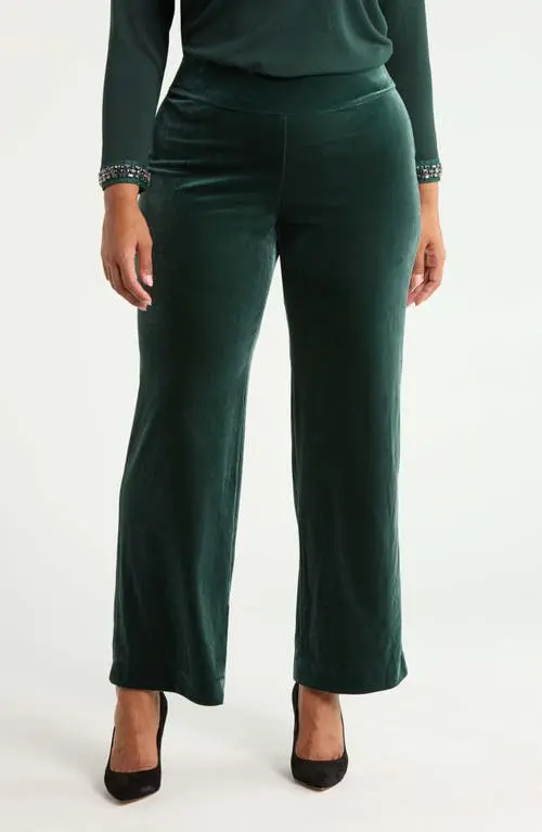 Anne Klein High Waist Wide Leg Pull-on Pants - Pine Forest