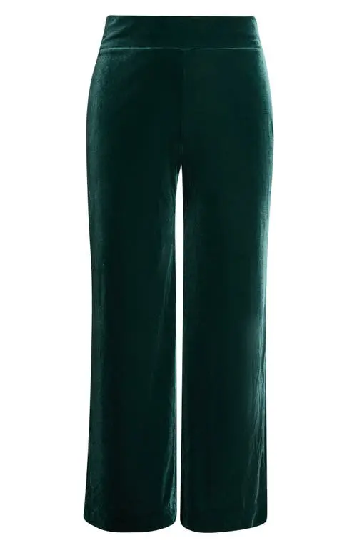 Anne Klein High Waist Wide Leg Pull-on Pants - Pine Forest