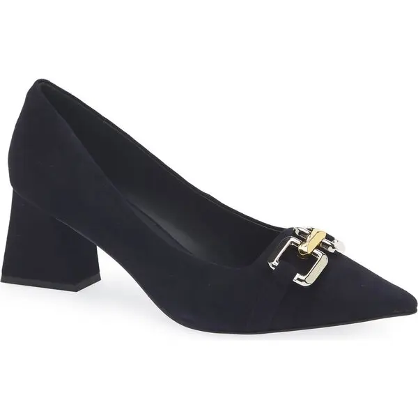 Jeffrey Campbell Anouk Pointed Toe Pump - Navy Suede