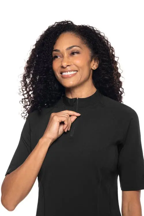 Coolibar Freestyle Short Sleeve Rash Guard - Black