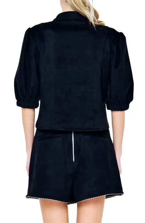 CIEBON Vynessa Faux Suede Top