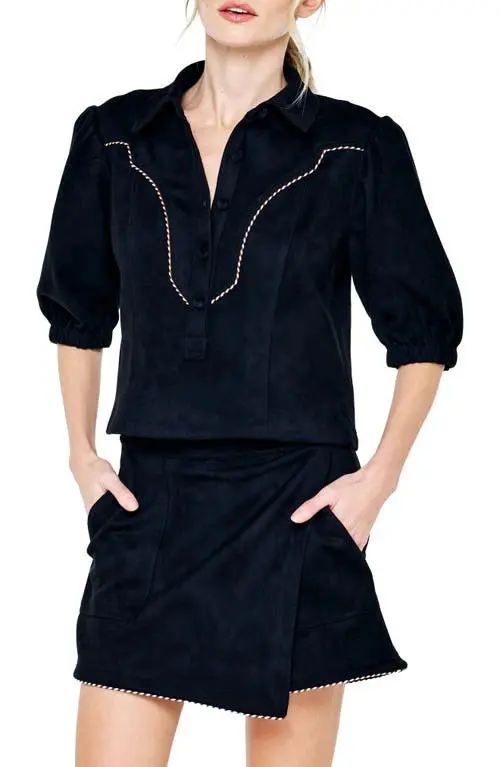 CIEBON Vynessa Faux Suede Top
