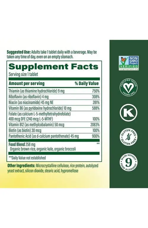 MEGAFOOD Balanced B Complex With All 8 B Vitamins, Vegan