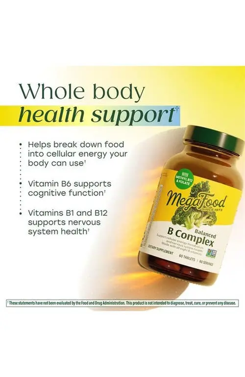 MEGAFOOD Balanced B Complex With All 8 B Vitamins, Vegan
