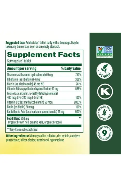 MEGAFOOD Balanced B Complex With All 8 B Vitamins, Vegan