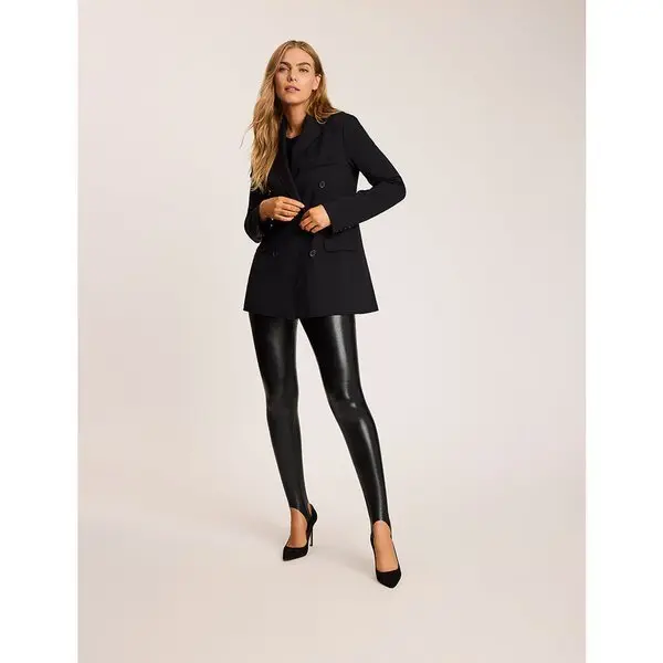 Commando Faux Leather Stirrup Legging - Black