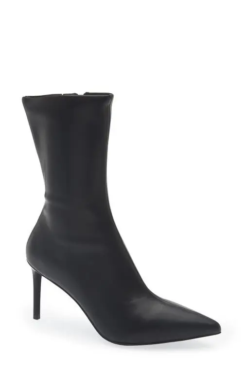 Jeffrey Campbell Everynite Pointed Toe Faux Leather Bootie - Black