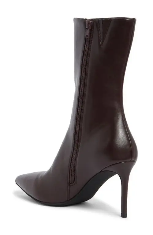 Jeffrey Campbell Everynite Pointed Toe Faux Leather Bootie - Coffee