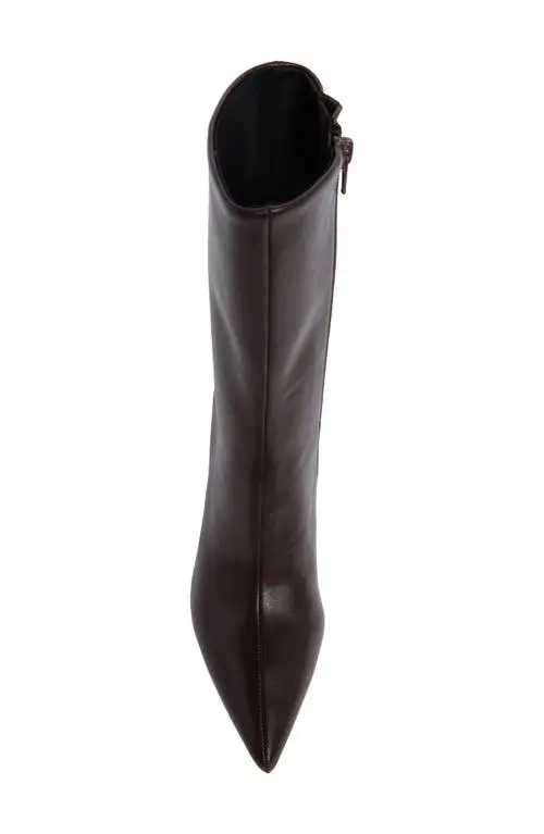 Jeffrey Campbell Everynite Pointed Toe Faux Leather Bootie - Coffee
