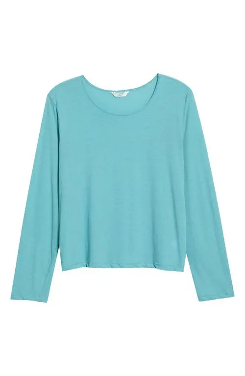LESET Milo Long Sleeve Cotton Jersey T-shirt - Skye