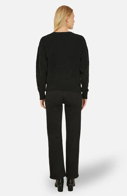 YUMI Beaded Cable Knit Cardigan