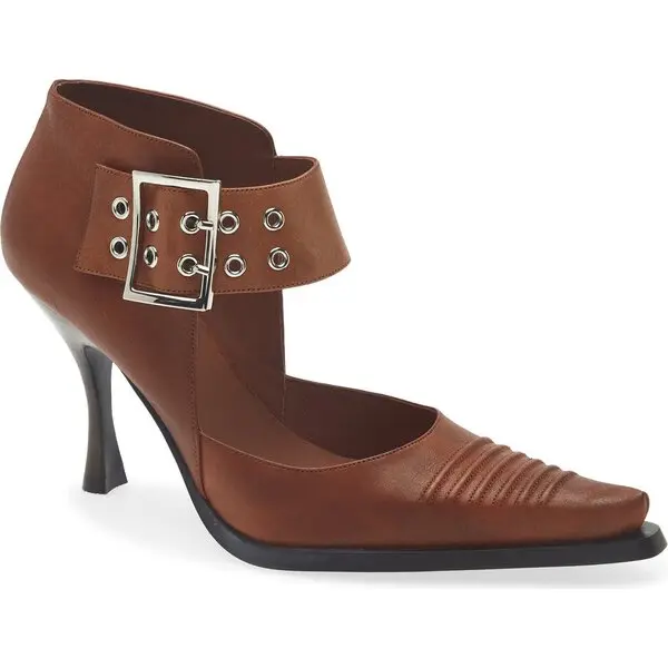 Jeffrey Campbell Written Pointed Toe Pump - Tan Distressed Silver