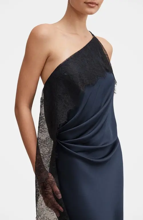 EVER NEW Sylvie Asymmetric Satin Gown