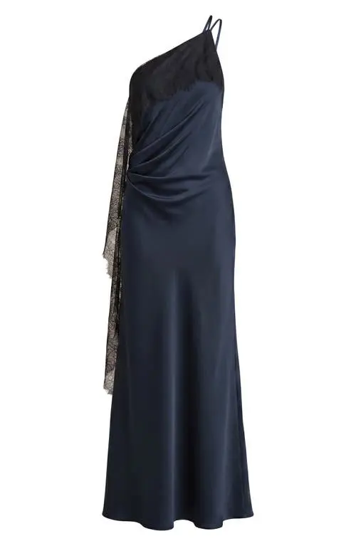 EVER NEW Sylvie Asymmetric Satin Gown