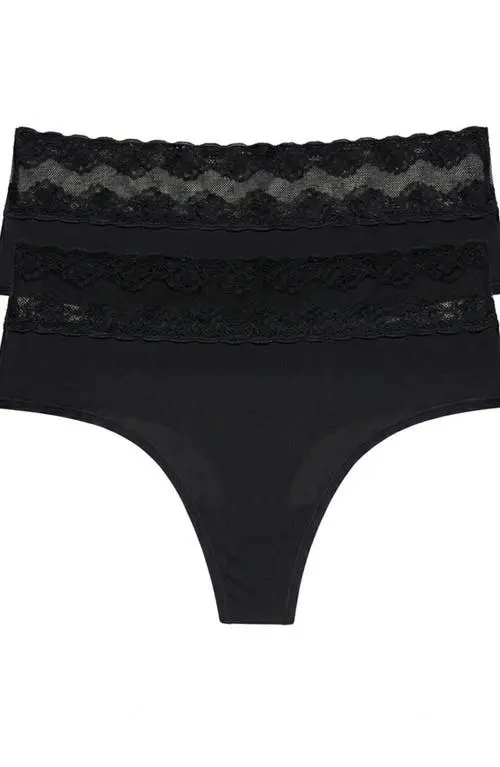 Natori Bliss Perfection High Rise Thong 2-pack - Black