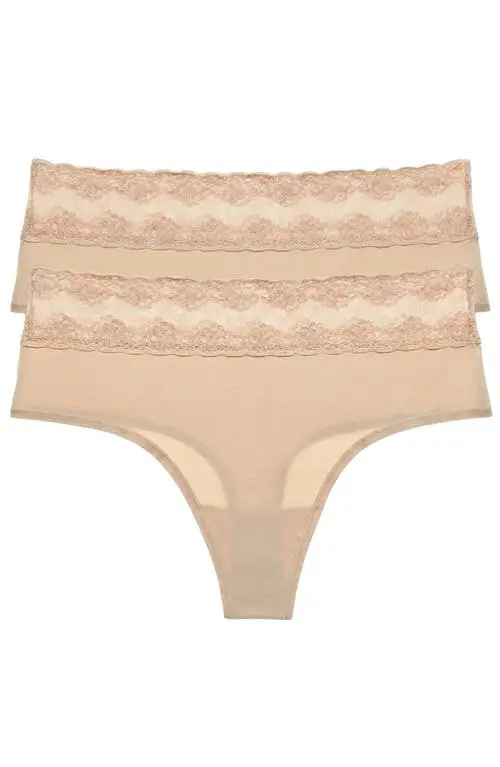 Natori Bliss Perfection High Rise Thong 2-pack - Cafe