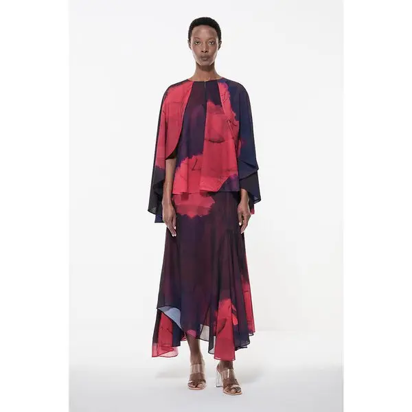 LEEM Cape Sleeve Printed Top