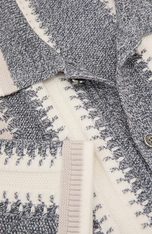 REISS Dale Stripe Button-front Sweater
