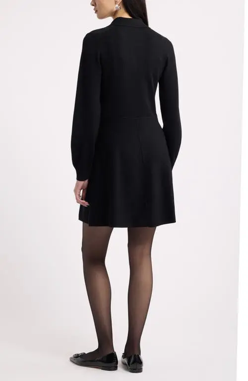 Nordstrom Polo Long Sleeve Mini Dress - Black