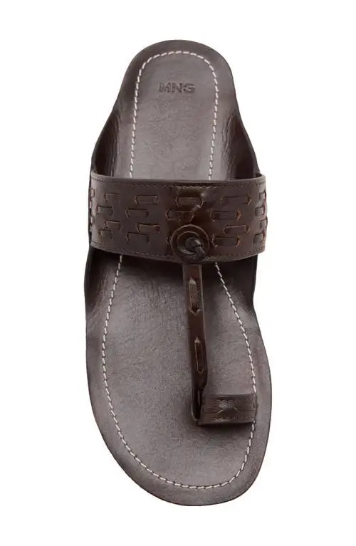 Mango Woven Leather Sandal