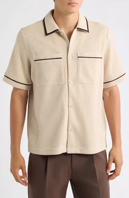 REISS Weaver Camp Shirt - Stone