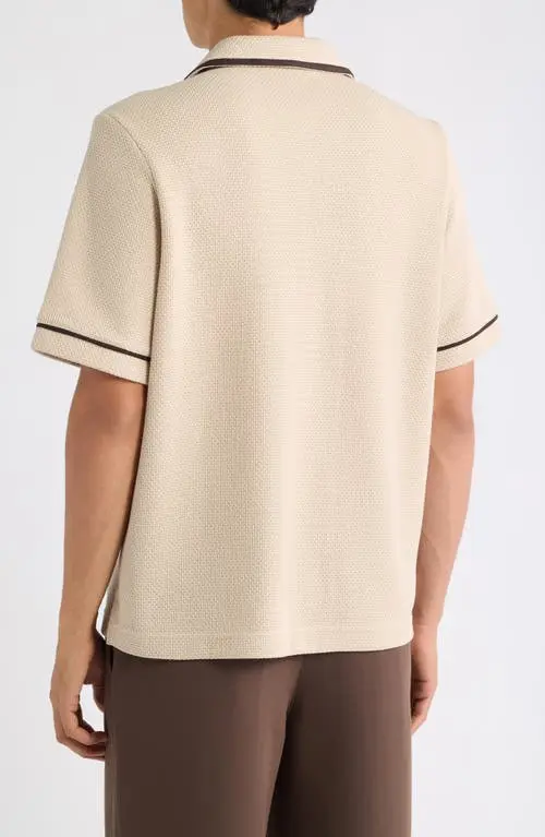 REISS Weaver Camp Shirt - Stone
