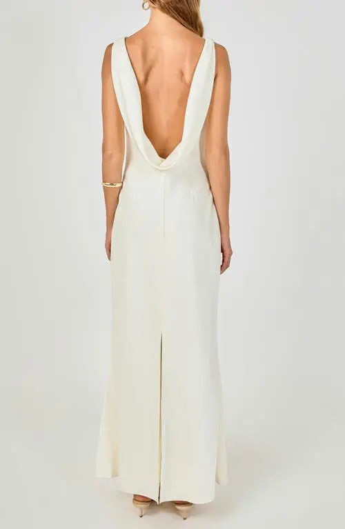 Endless Rose Cowl Neck Satin Maxi Gown