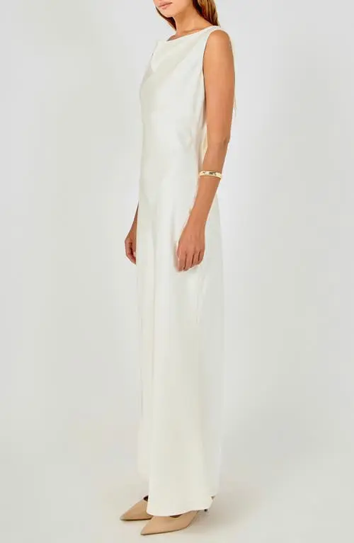 Endless Rose Cowl Neck Satin Maxi Gown