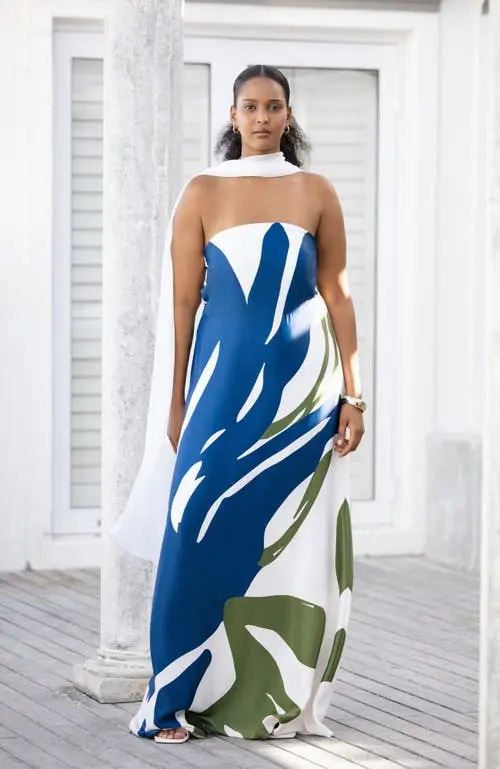 DIARRABLU Strapless Shawl Dress Lilo In Fsc Viscose