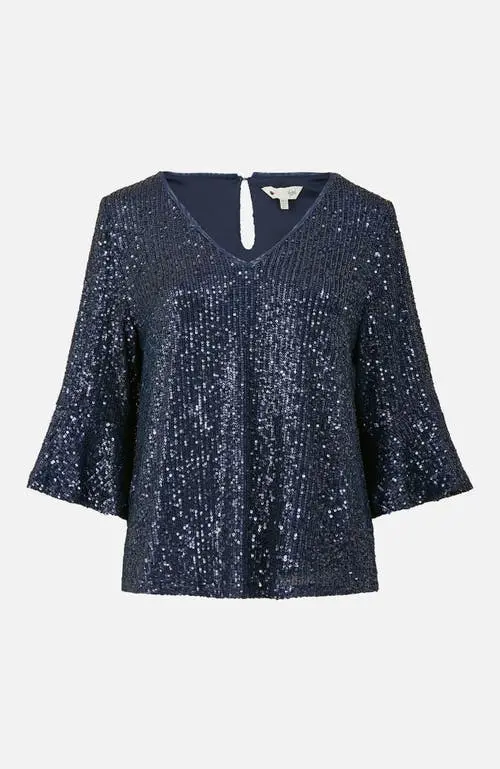 YUMI Sequin Relaxed Fit Top