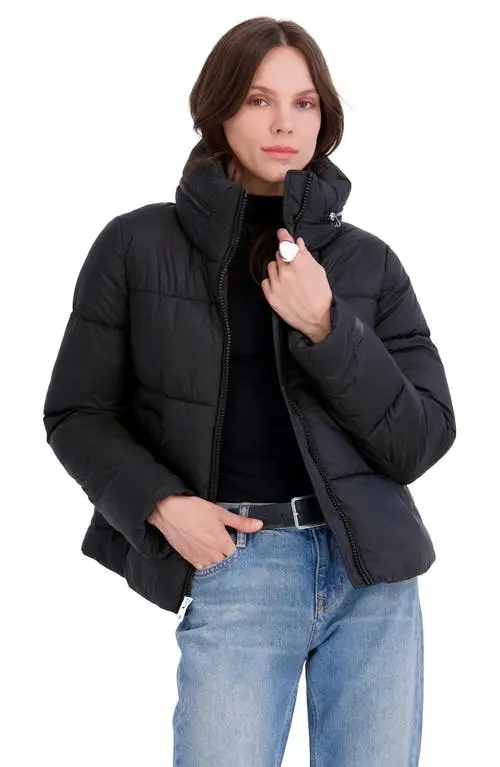 Tahari Dakota Quilted Puffer Jacket - Black