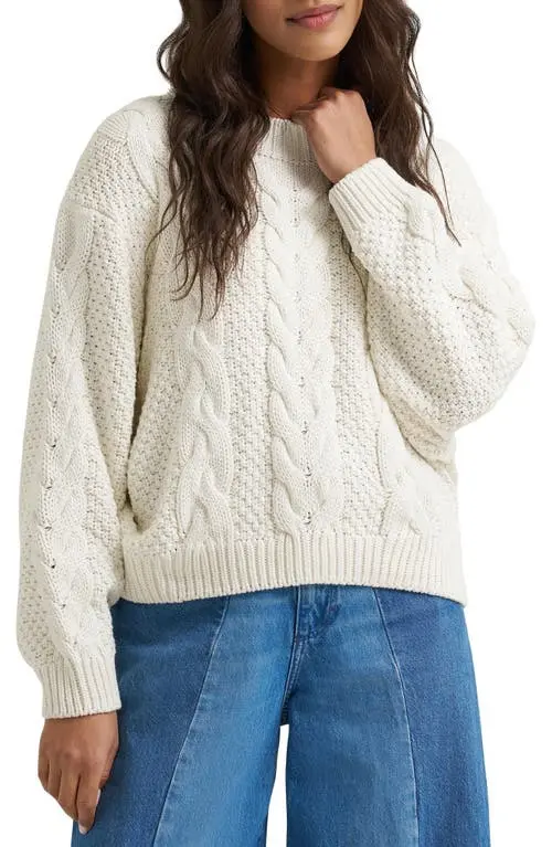 Wrangler Heritage Cable Crewneck Sweater - Egret