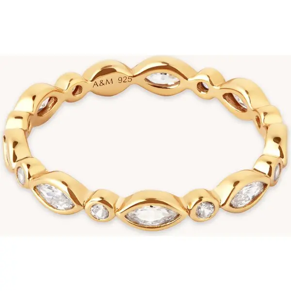 ASTRID & MIYU Navette Crystal Band Ring