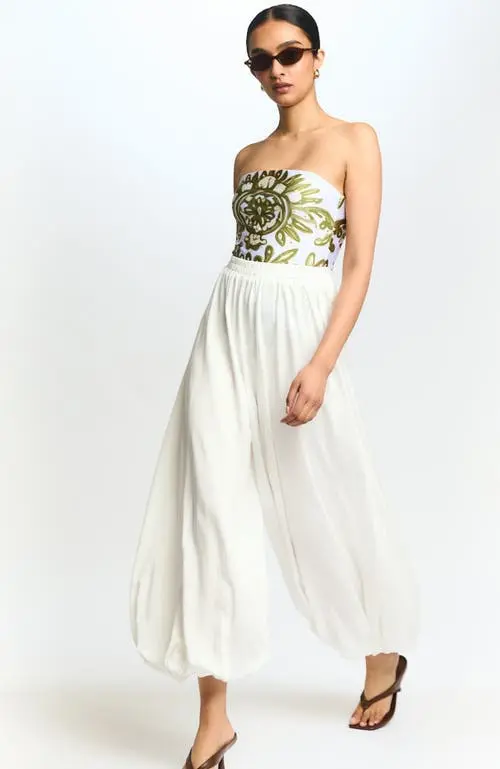 DIARRABLU Lyocell Satin Genie Pants - Solid Blanc