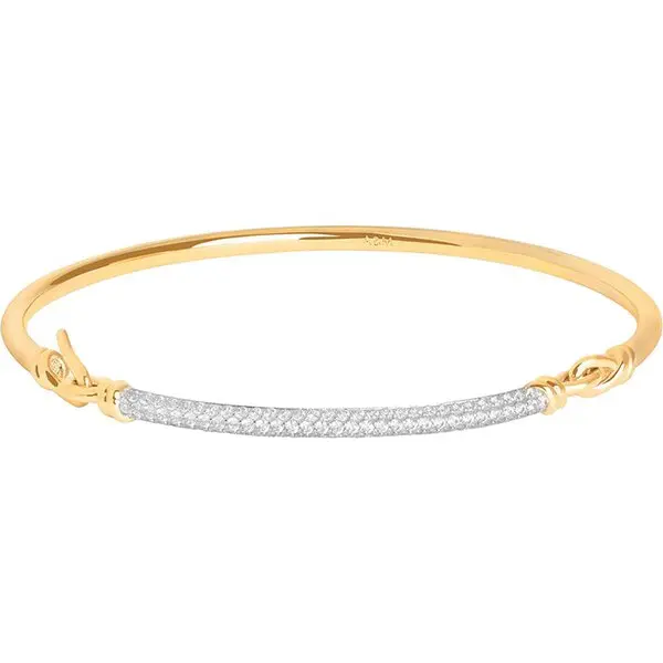 ASTRID & MIYU Pavé Link Detail Bangle - Gold