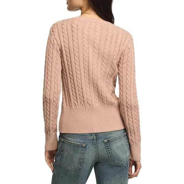 Lucky Brand Cloud Soft Cable Stitch Cardigan - Adobe Rose