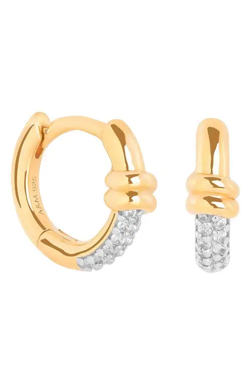 ASTRID & MIYU Pavé Twist Detail Huggie Hoop Earrings