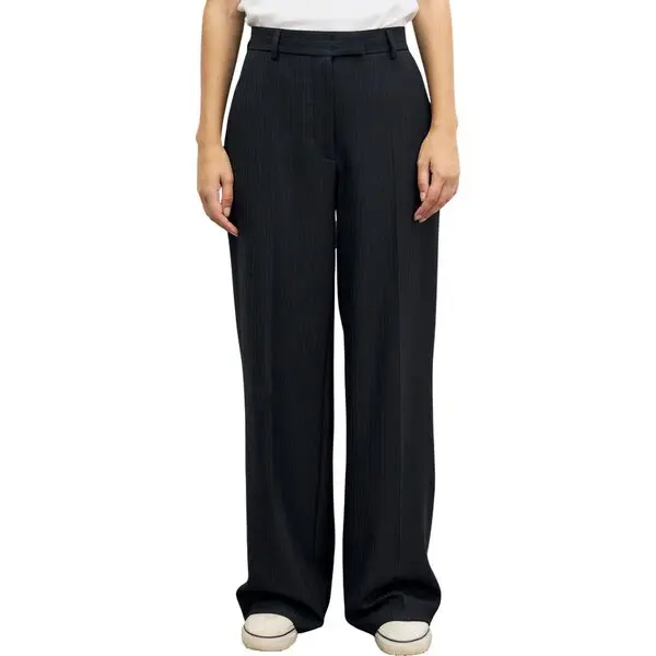 Gerard Darel Mimi Pinstripe Wide Pants - Black