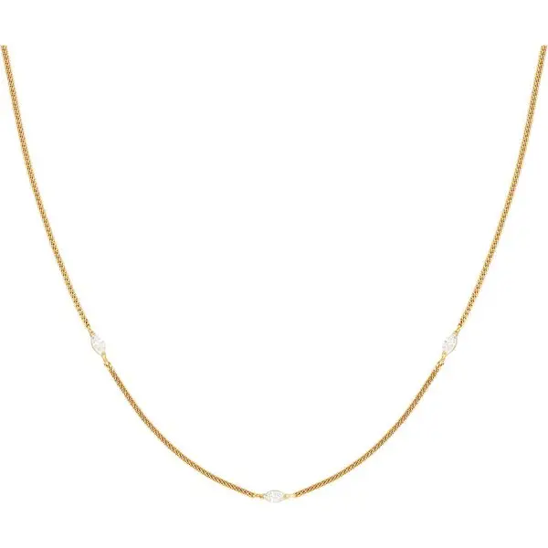 ASTRID & MIYU Navette Crystal Necklace - Gold
