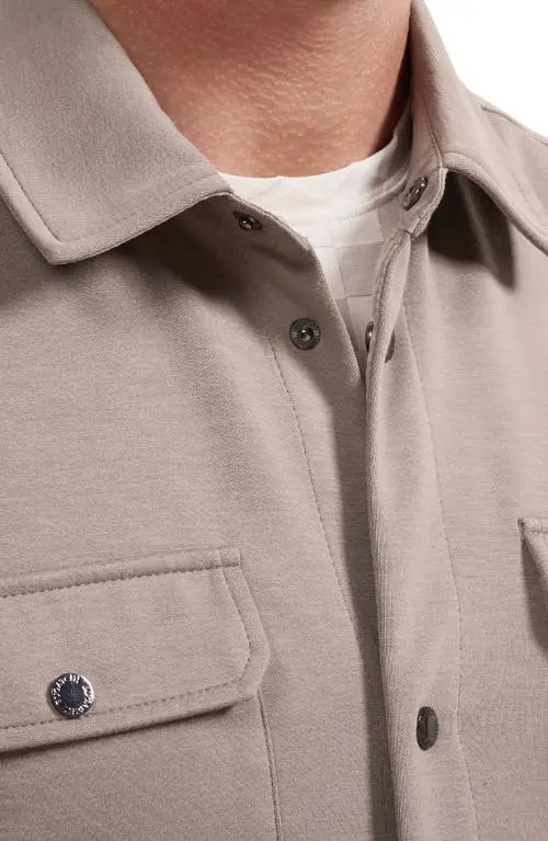 Bugatchi Soft Touch Knit Shirt Jacket - Walnut
