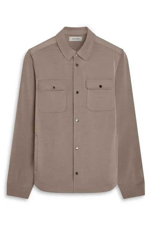 Bugatchi Soft Touch Knit Shirt Jacket - Walnut