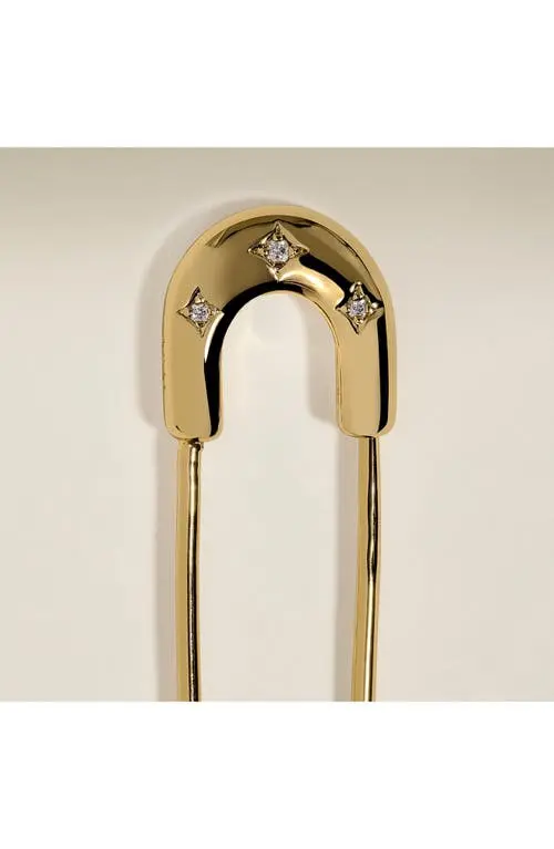 ASTRID & MIYU Cubic Zirconia Safety Pin Brooch