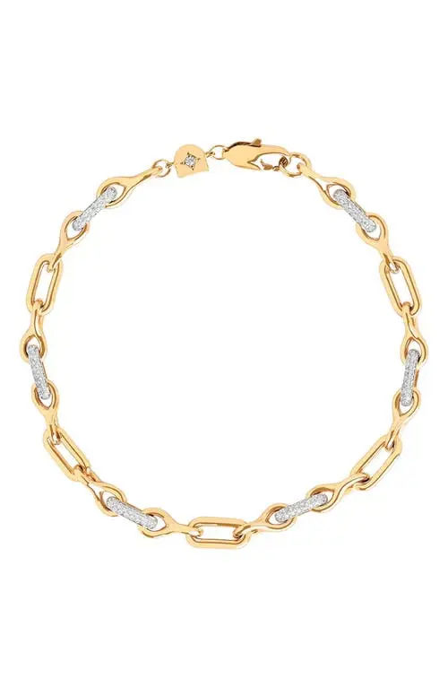 ASTRID & MIYU Pav Link Chain Bracelet - Gold