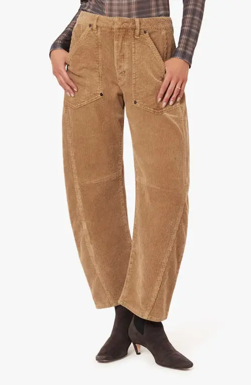 Habitual Harper Corduroy Cropped Barrel Pants - Fawn
