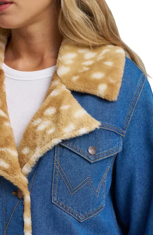 Wrangler Faux Fur Lined Denim Coat