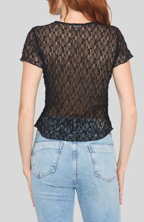 PROJECT SOCIAL T Avila Lace Baby Tee - Black